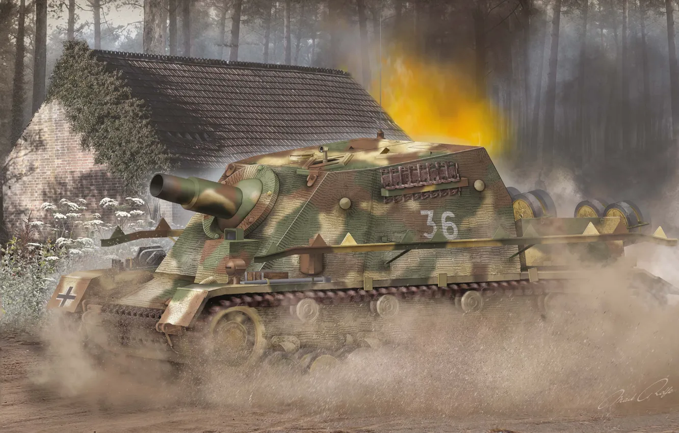 Wallpaper Germany, SAU, Assault gun, Wehrmacht, Sturmpanzer IV Brummbar ...