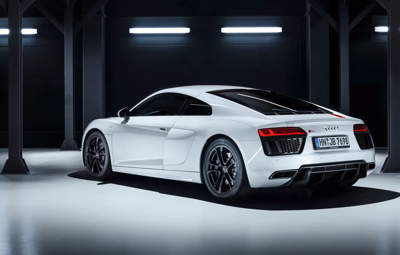 Wallpaper garage, supercar, Audi R8, rear view, 2018, V10, RWS for ...