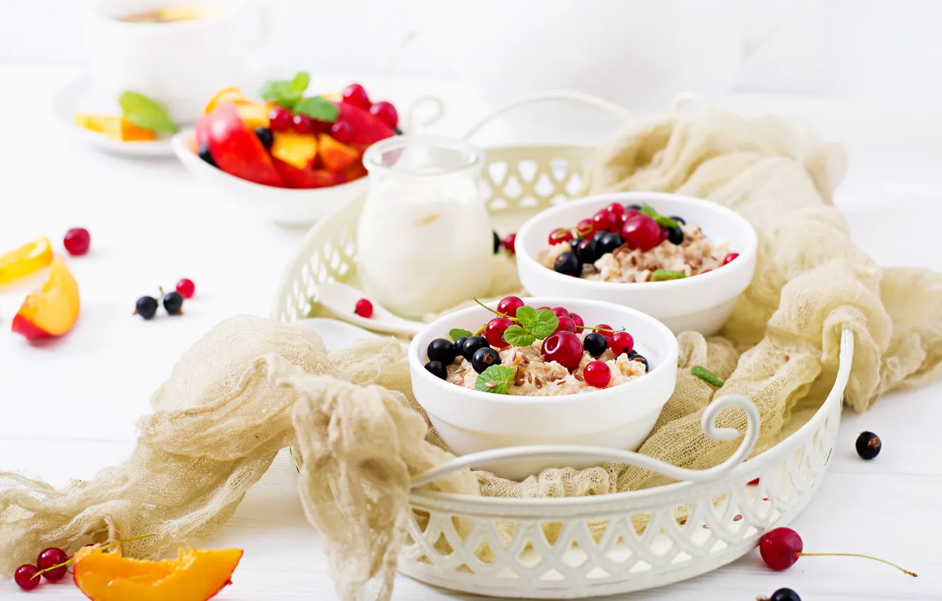 Wallpaper berries, Breakfast, fruit, yogurt, oatmeal, Timolina for ...