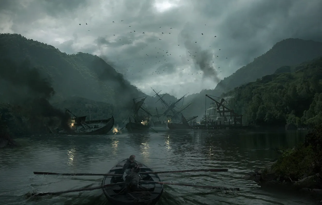 Wallpaper boat, ships, Bay, King Arthur, Legend of the Sword images for ...