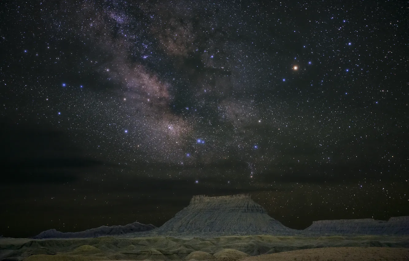 Wallpaper stars, mountains, night, rocks for mobile and desktop ...