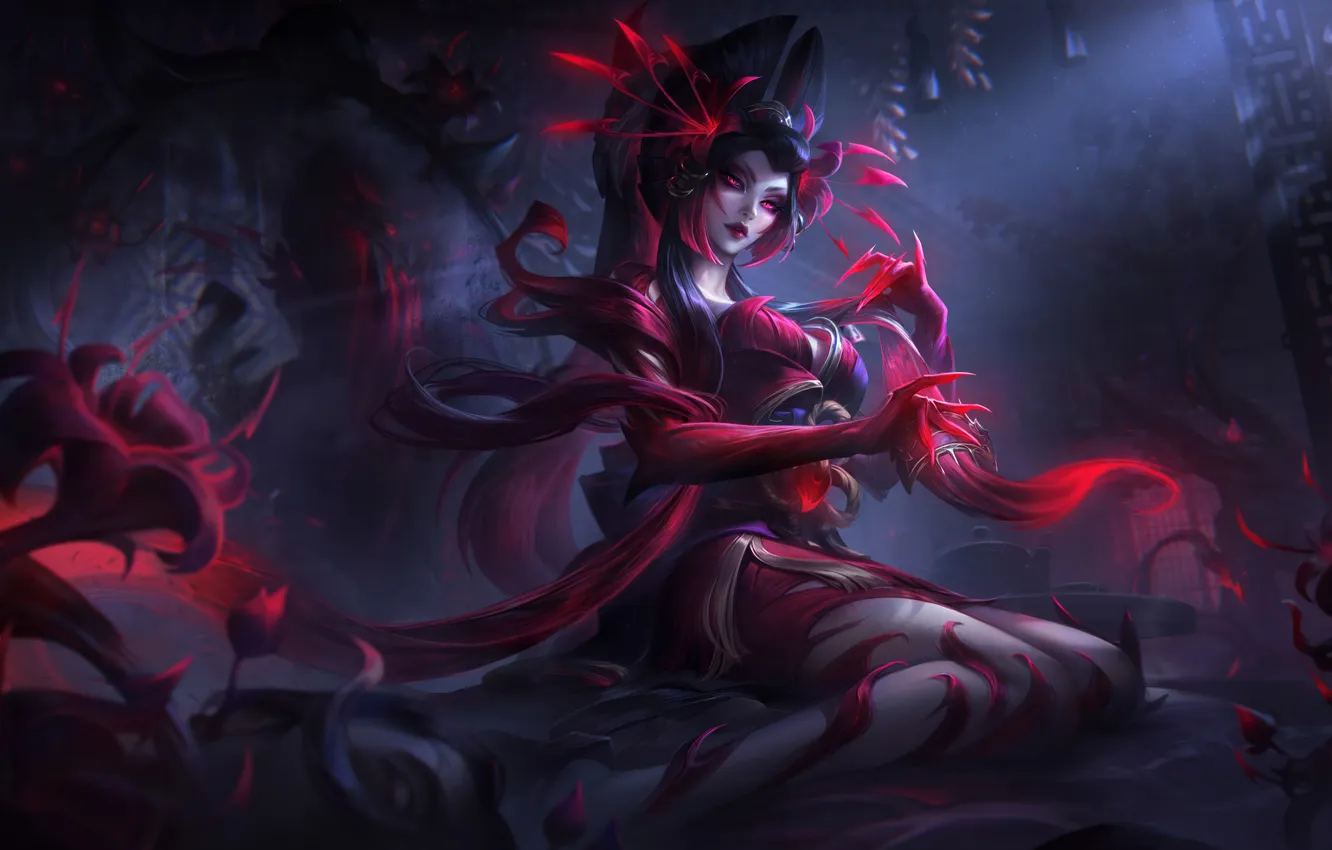 Wallpaper art, League of Legends, LoL, skin, Blood Moon for mobile and ...