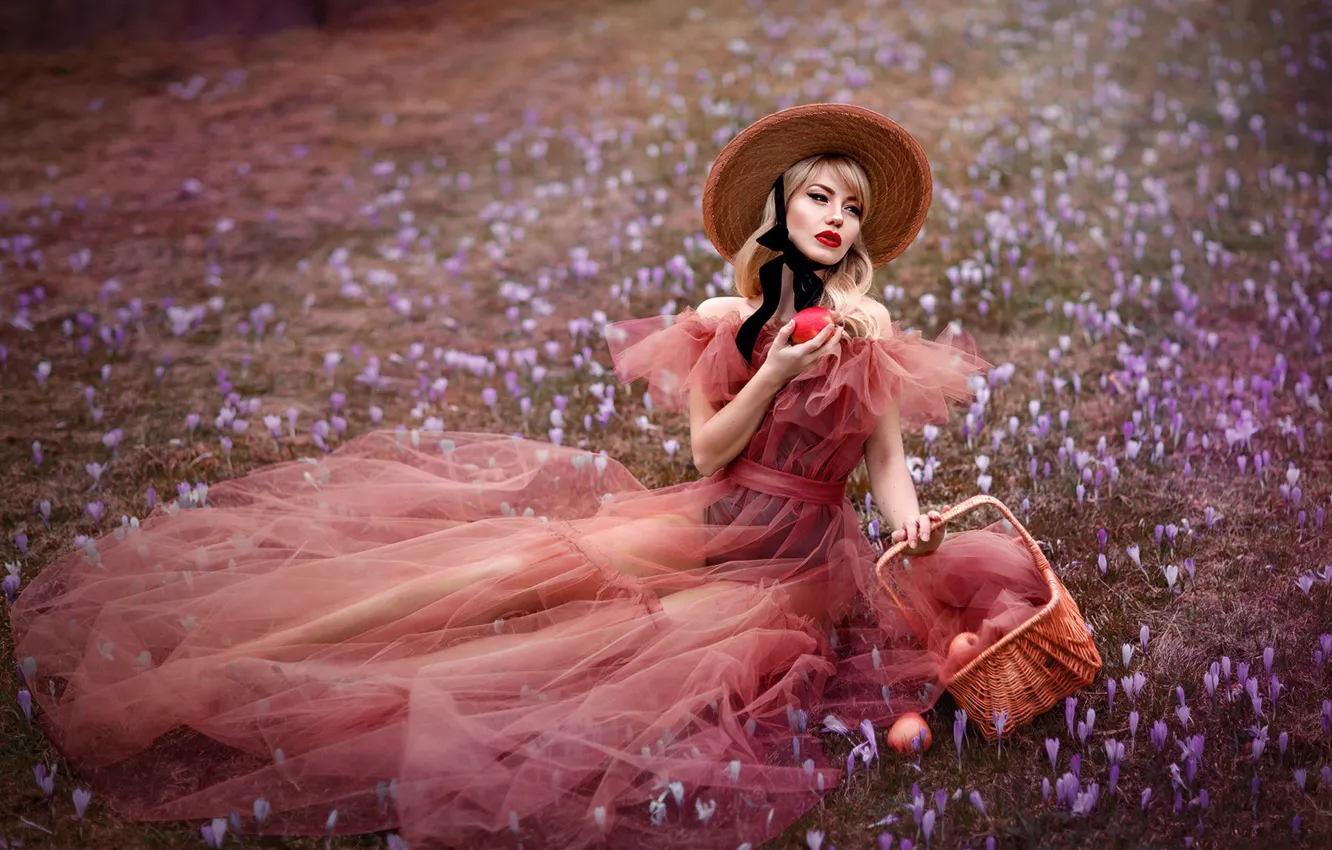 Wallpaper Look Girl Flowers Nature Face Pose Style Feet For