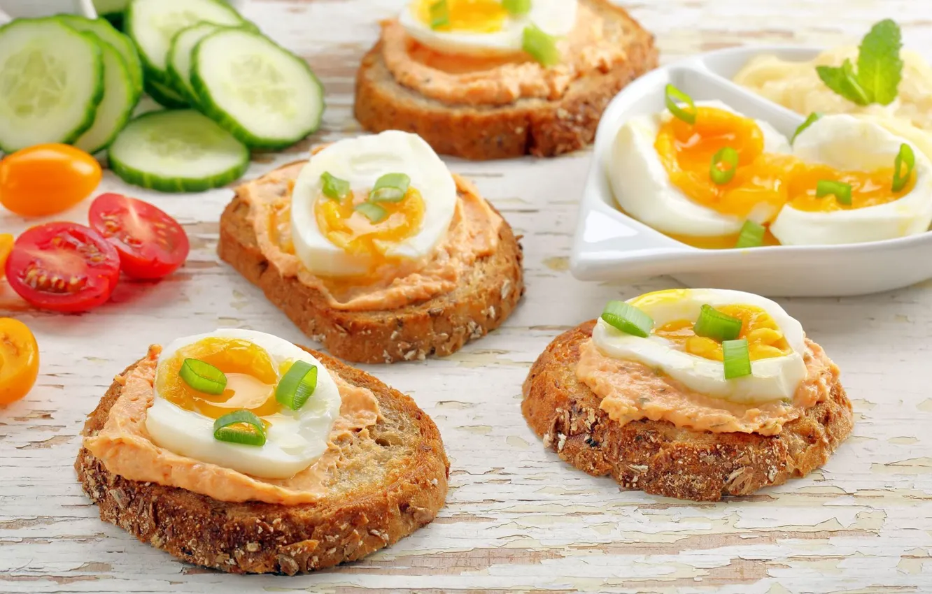 Wallpaper eggs, tomatoes, cucumbers, sandwiches, appetizer, pate for ...