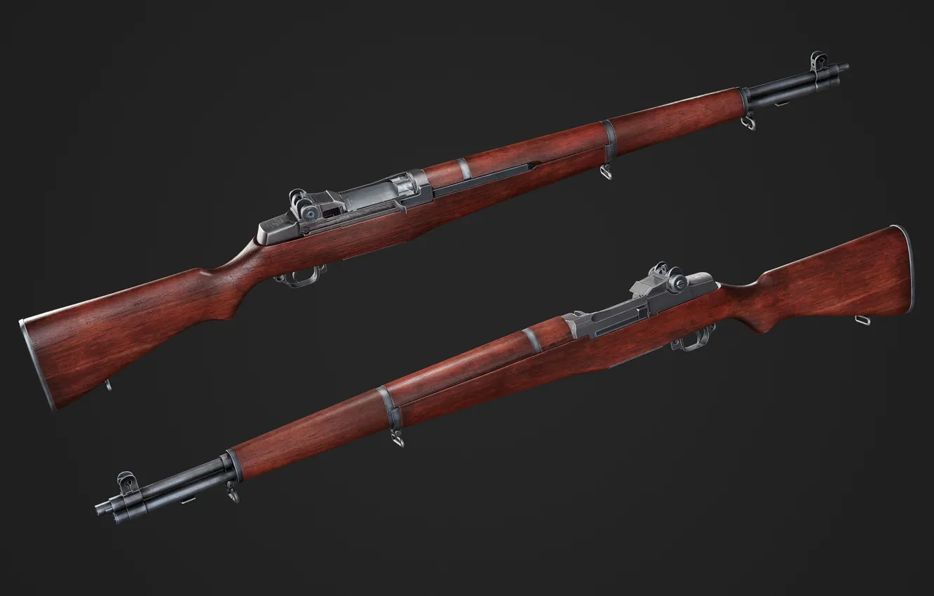 Wallpaper USA, The Second World War, M1 Garand, Semi-automatic rifle ...