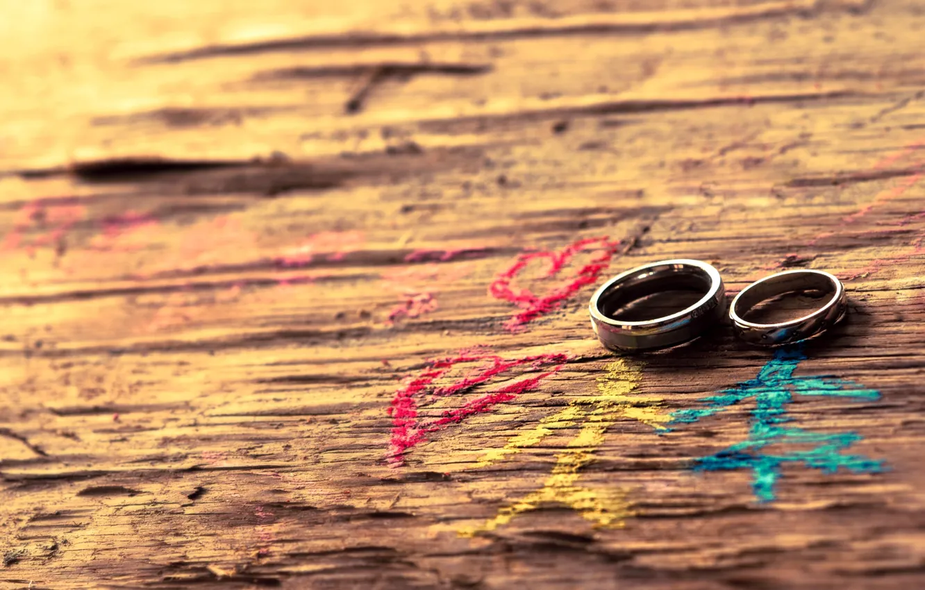 Wallpaper ring, pair, hearts for mobile and desktop, section настроения ...