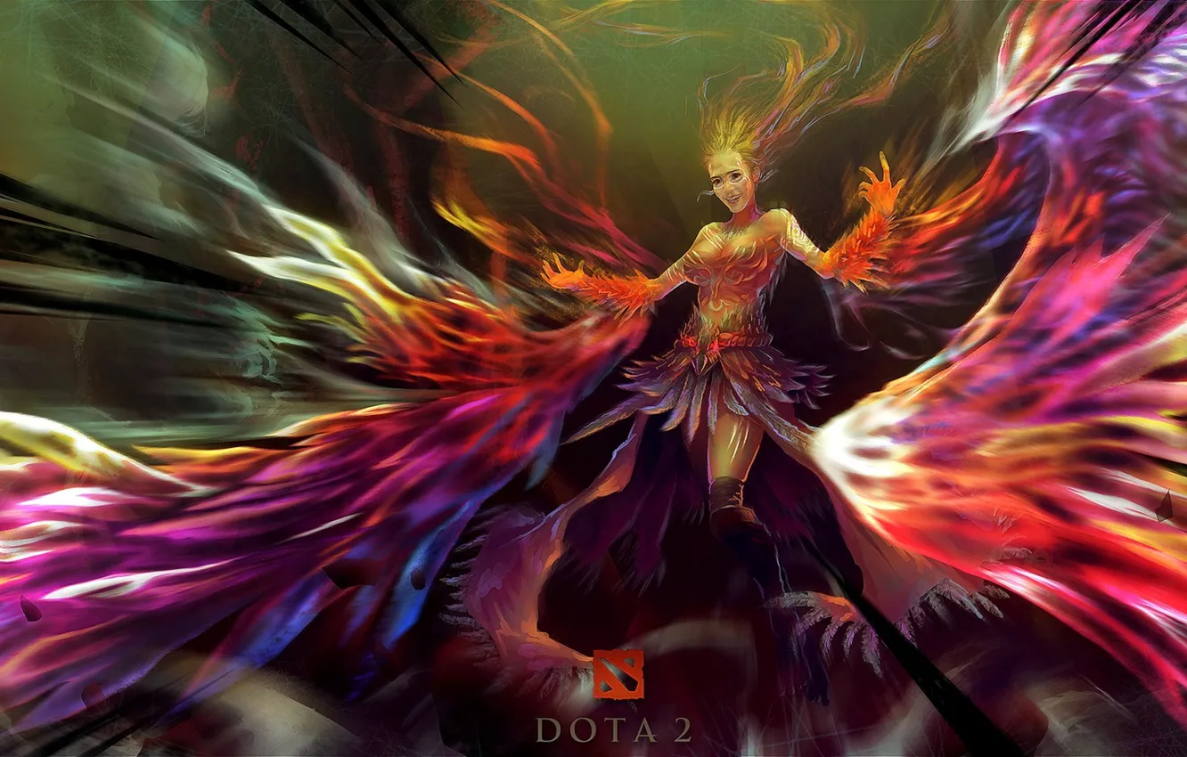 Wallpaper girl, fire, paint, art, Slayer, Dota 2, Lina images for ...