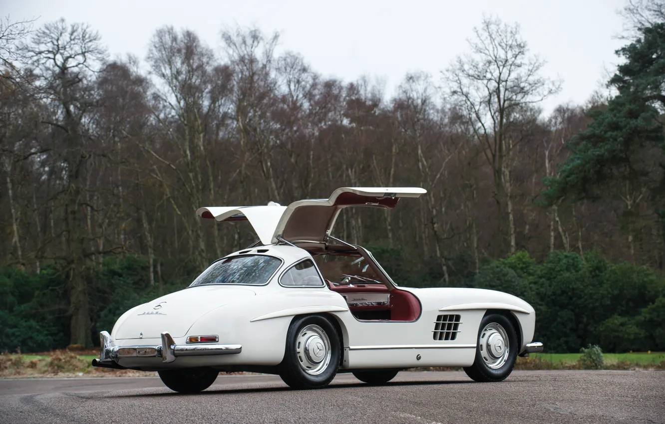Wallpaper Mercedes-Benz, white, 300SL, Mercedes-Benz 300 SL, Gullwing ...
