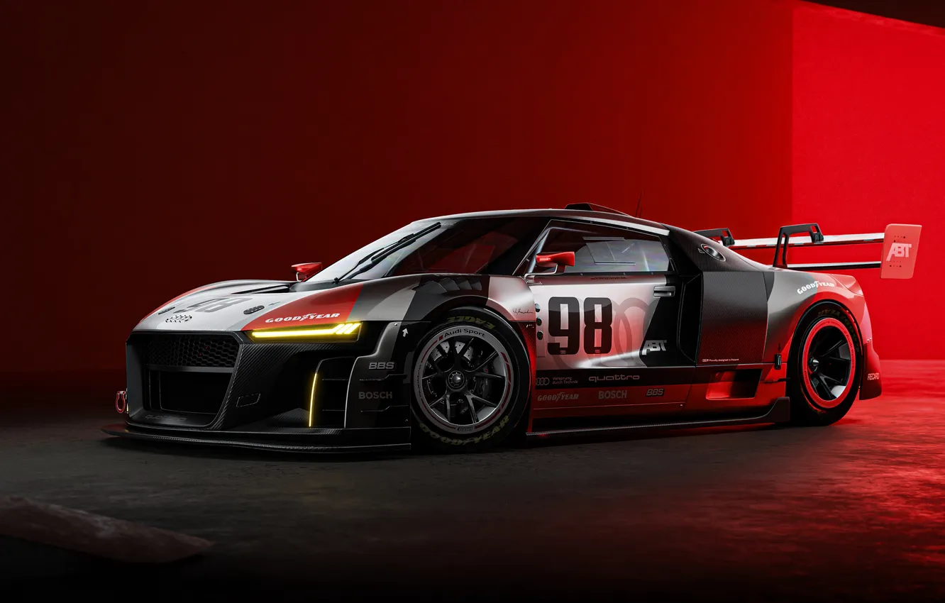 Wallpaper car, red, Audi R8, Neon, race car, Audi R8 Lms GT3 CGI for ...