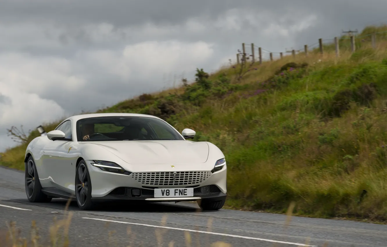 Wallpaper Ferrari, white, elegant, Roma, Ferrari Rome for mobile and ...