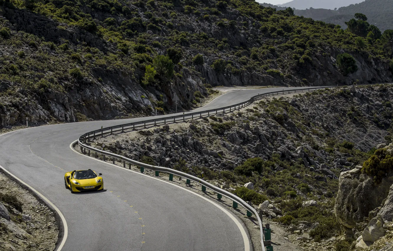 Wallpaper McLaren, yellow, MP4-12C, Spider for mobile and desktop ...