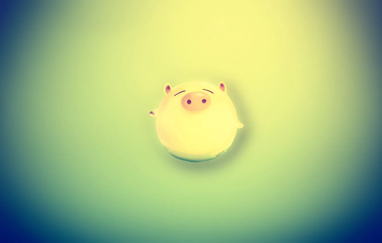 Wallpaper green, blur, gradient, pig, happy pig for mobile and desktop ...