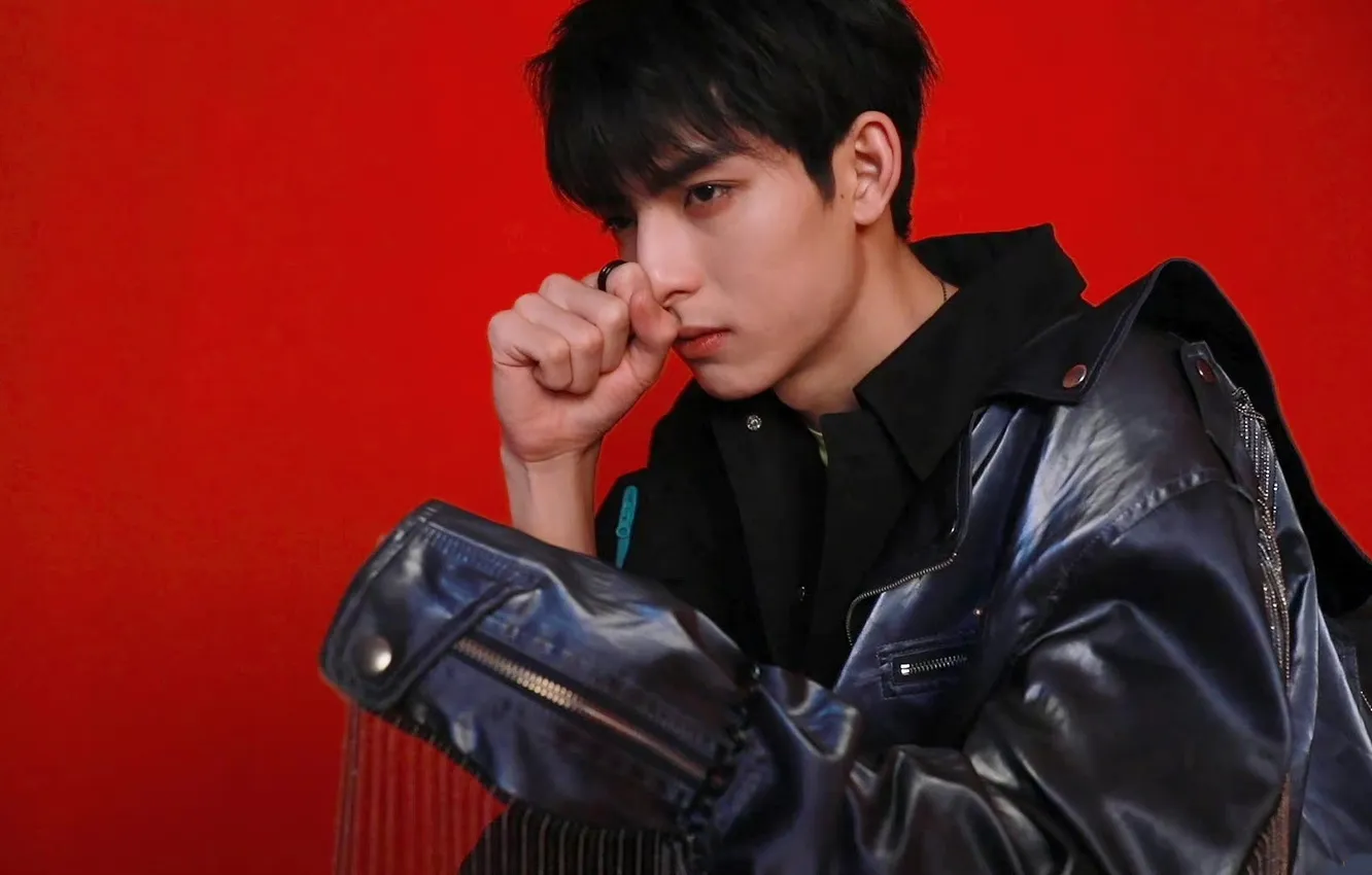 Wallpaper jacket, red background, chinese actor, Wang Hao Xuan, Wang ...