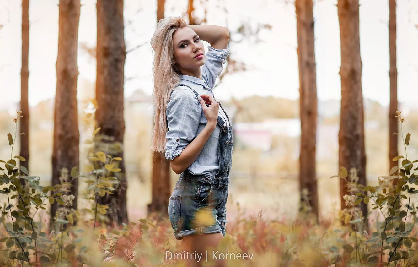 Wallpaper Look Trees Pose Model Shorts Makeup Figure Hairstyle