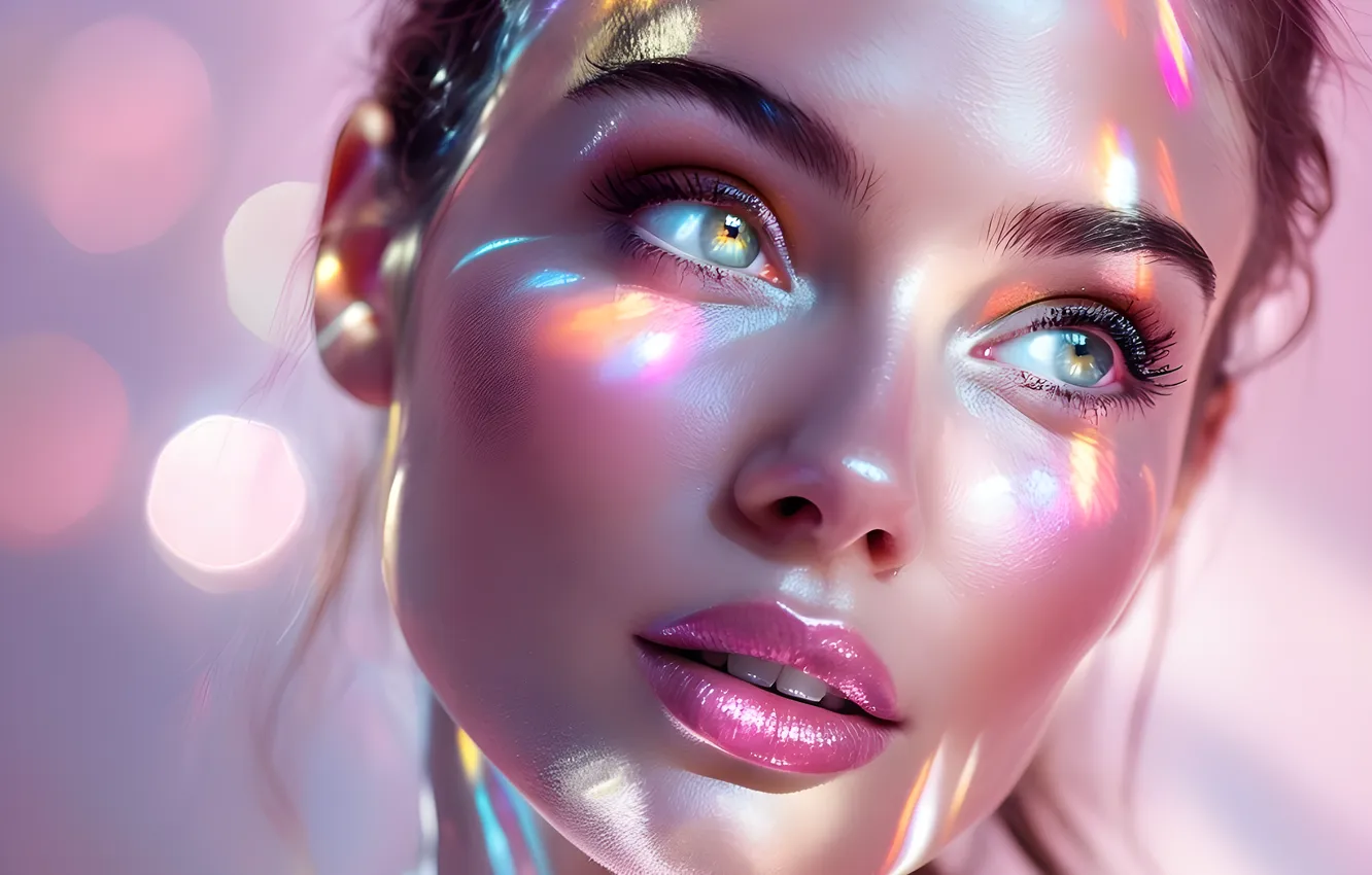 Wallpaper look, girl, light, pose, glare, portrait, makeup, fantasy for ...