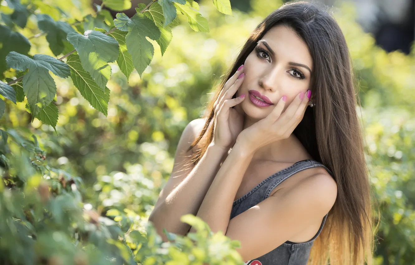 Wallpaper eyes, look, face, model, hair, lipstick, lips, Daniela for ...