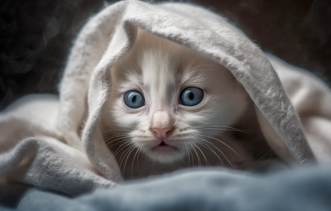 Wallpaper cat, cat, look, pose, face, AI art, neural network for mobile ...