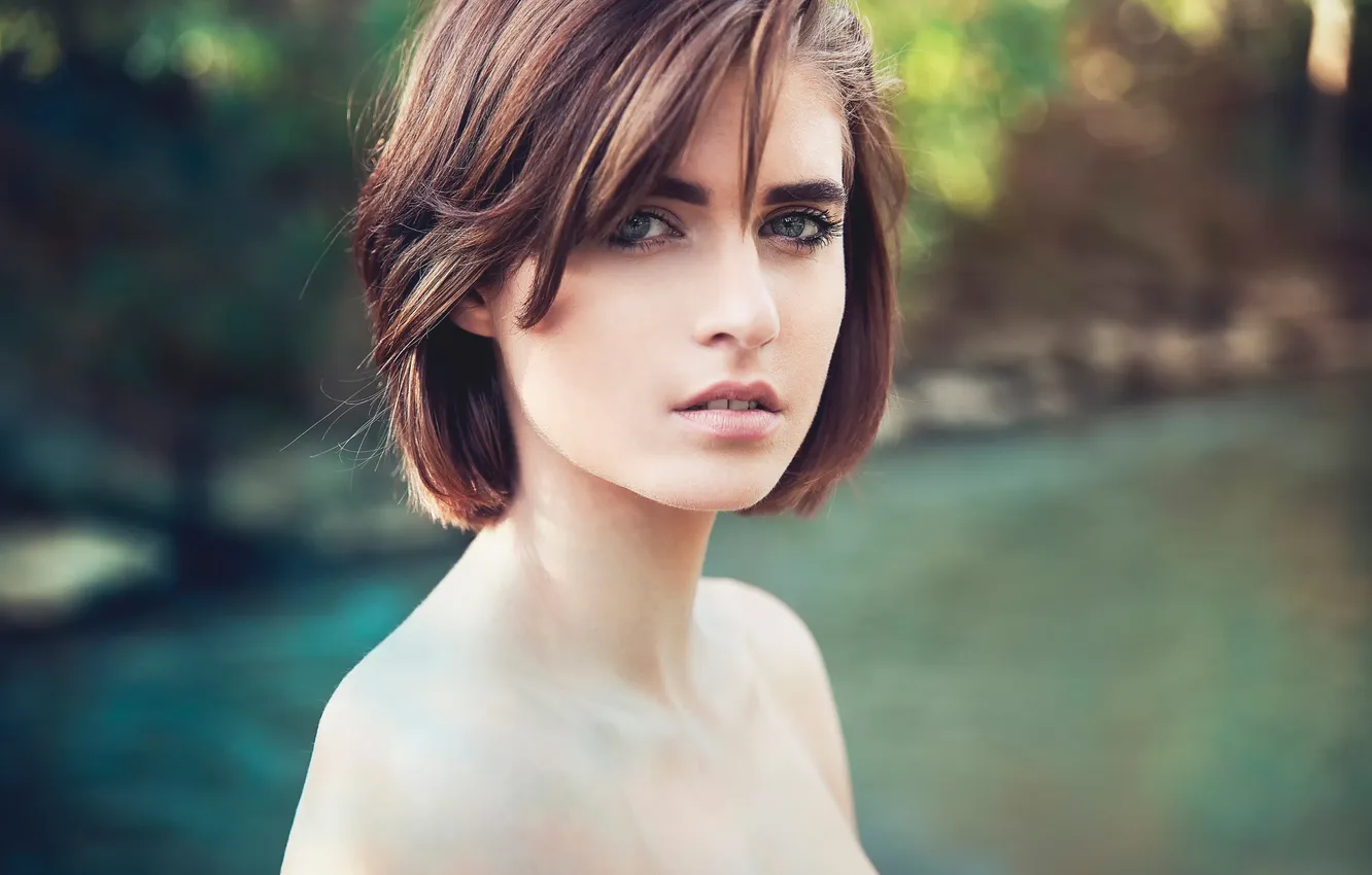 Wallpaper look, portrait, bokeh, Anais for mobile and desktop, section девушки, resolution ...