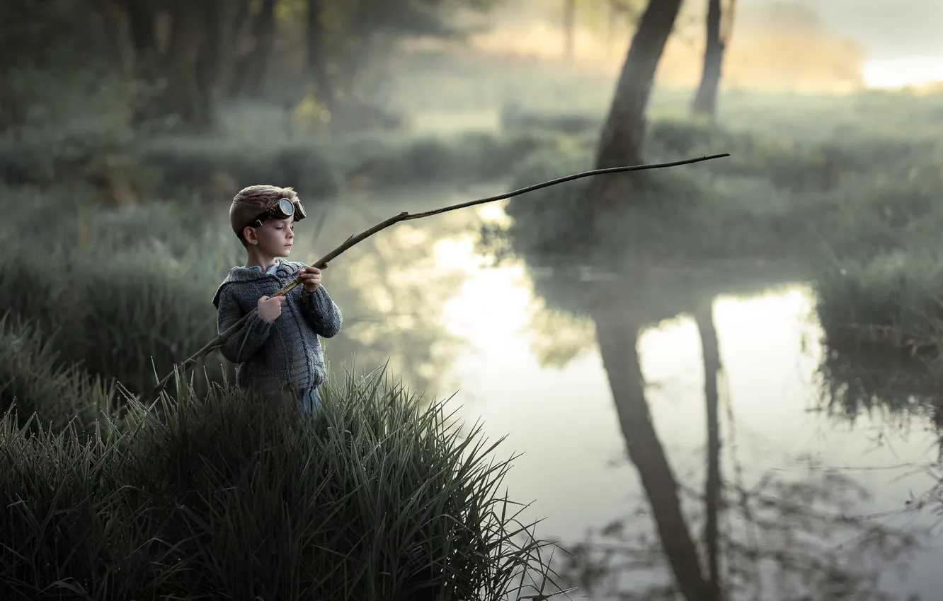 Wallpaper nature, river, boy images for desktop, section настроения ...