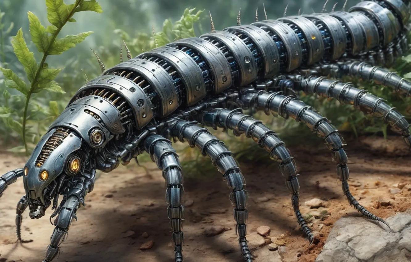 Wallpaper robot, insect, centipede for mobile and desktop, section ии ...