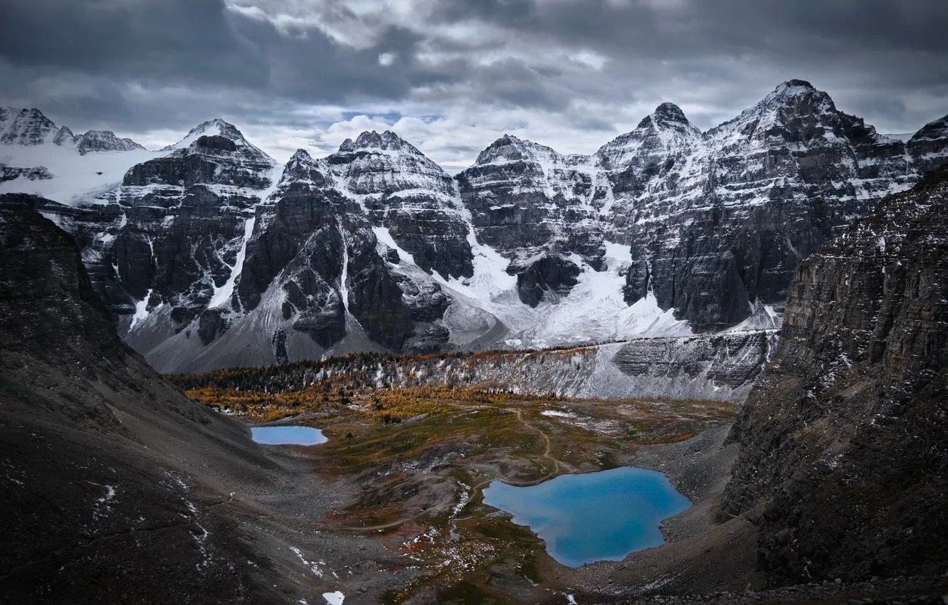 Wallpaper snow, mountains, lake, shore, slope for mobile and desktop ...