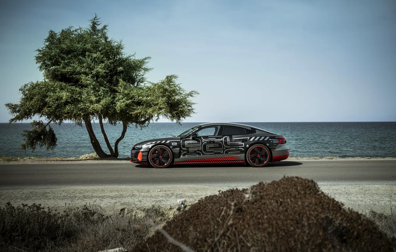 Wallpaper road, tree, Audi, coupe, side, 2020, RS e-Tron GT Prototype ...