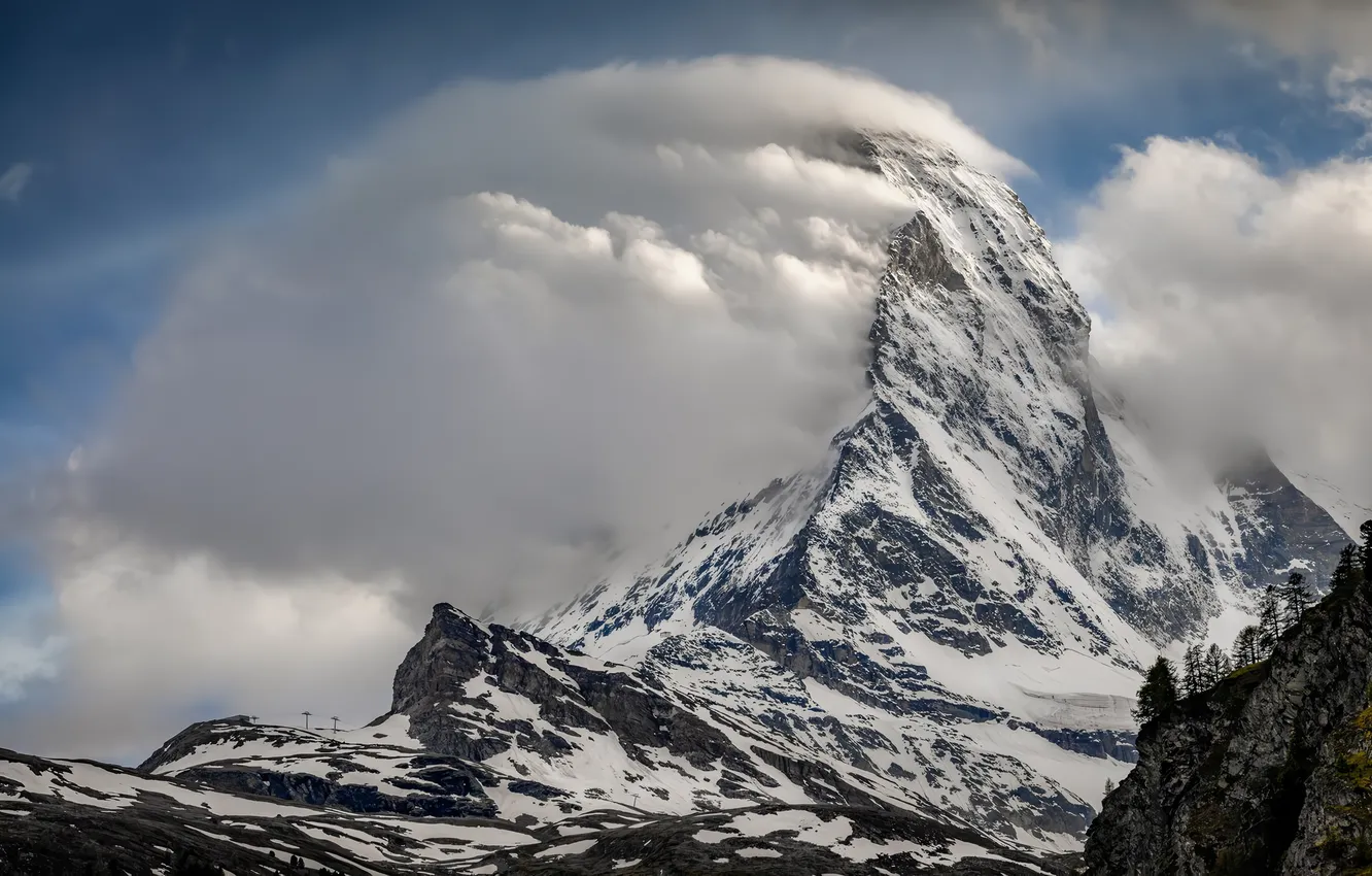 Wallpaper sky, nature, mountains, clouds, snow, Matterhorn for mobile ... Wallpaper sky, nature, mountains, clouds, snow, Matterhorn for mobile ...