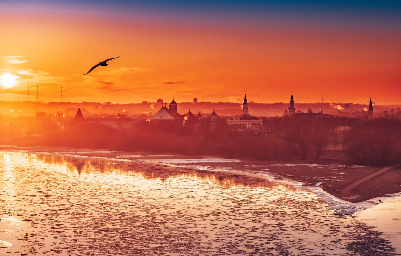 Wallpaper Lithuania, Kaunas, Santaka, the spring for mobile and desktop ...