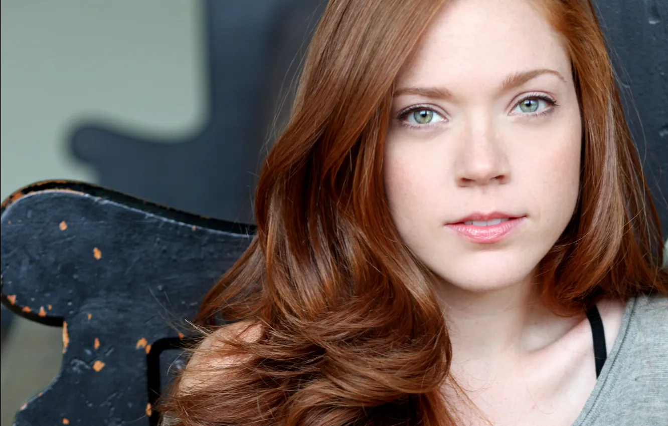 Wallpaper eyes, green, hair, actress, red, catherine berube for mobile ...