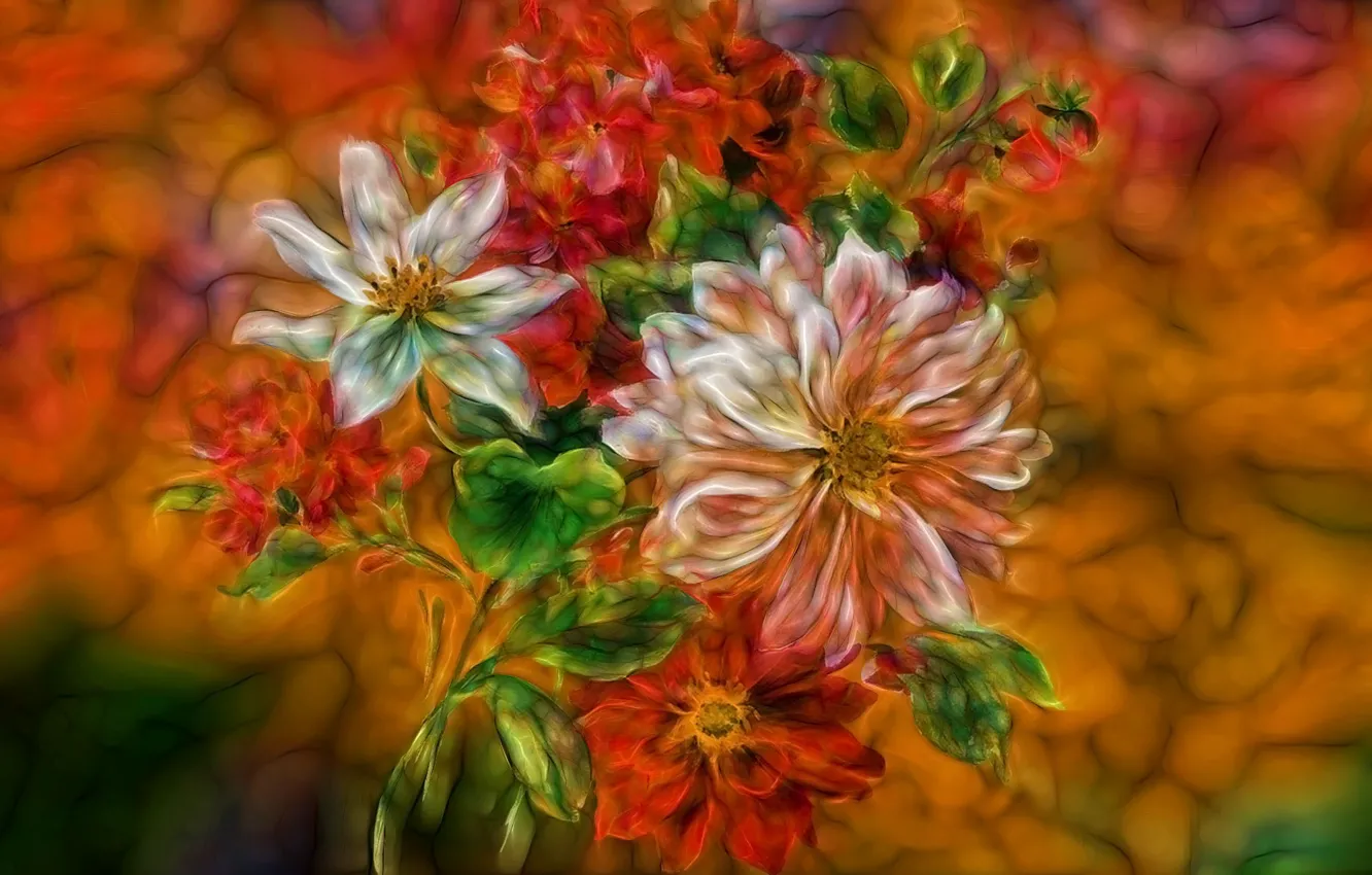 Wallpaper fractalius, Graphics, Flowers for mobile and desktop, section ...
