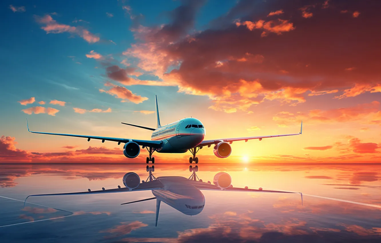 Wallpaper aviation, technique, the plane, AI art, neural network for ...