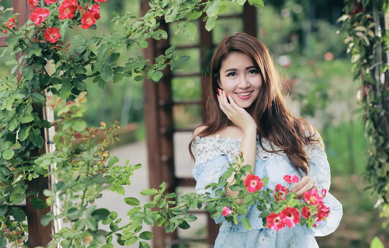 Wallpaper summer, girl, smile for mobile and desktop, section девушки ...