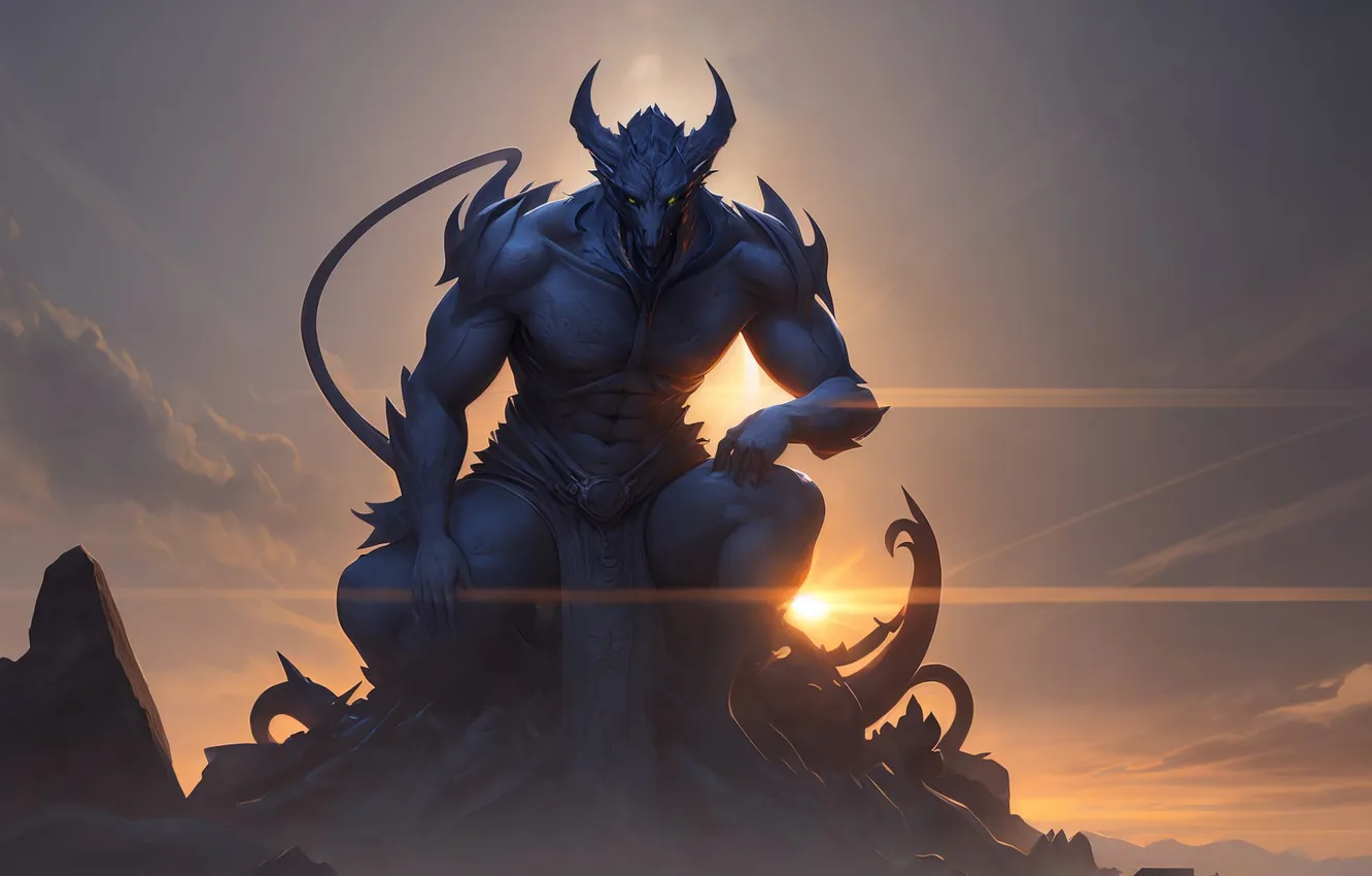 Wallpaper sunset, dawn, being, the demon for mobile and desktop ...