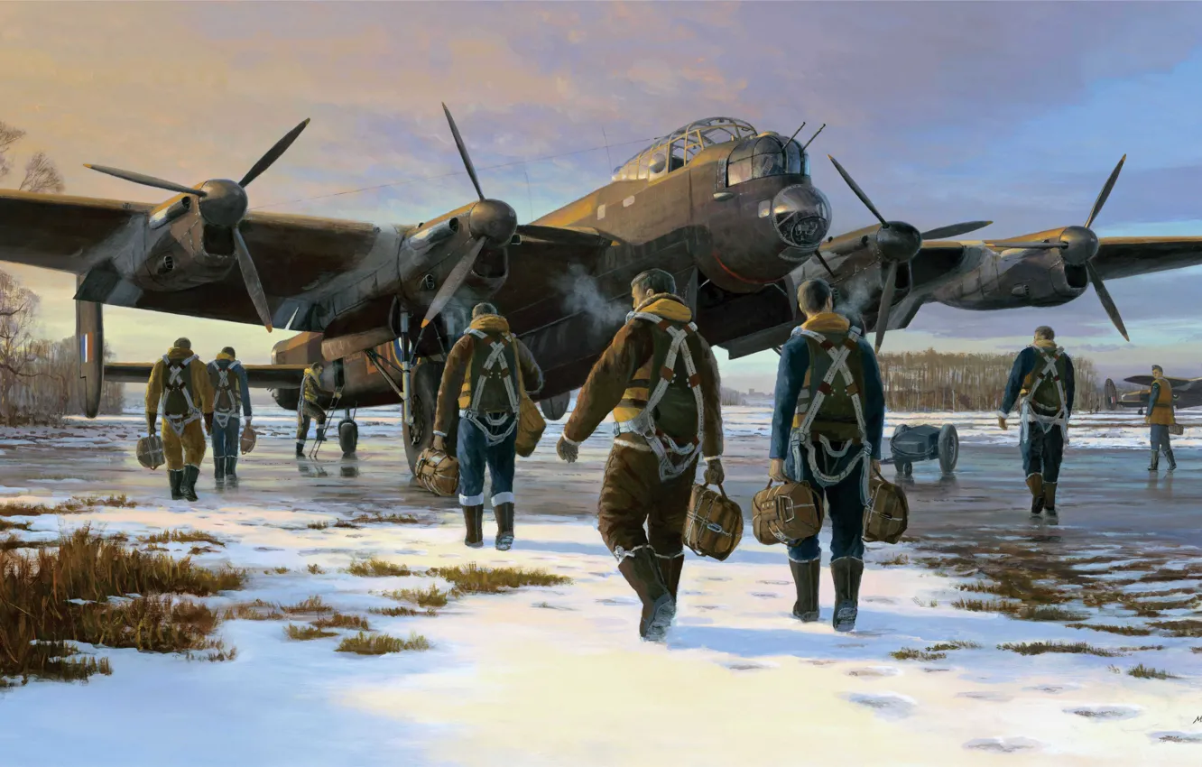 Wallpaper UK, bomber, pilot, the crew, Avro 683 Lancaster for mobile ...