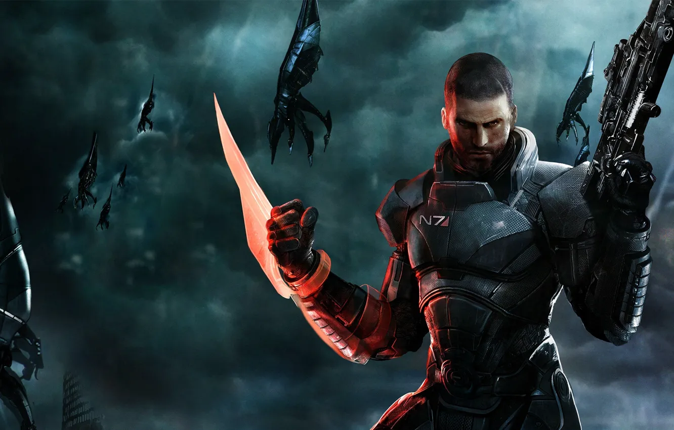 Wallpaper weapons, mass effect, mass effect 3, Range, Commander Shepard ...