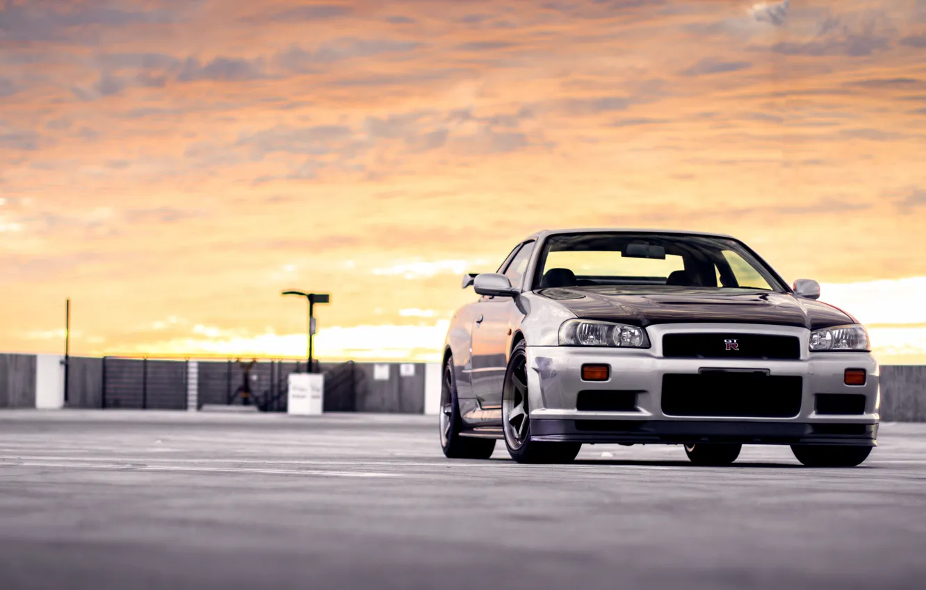 Wallpaper GT-R, Skyline, Grey, R34, Parking images for desktop, section ...