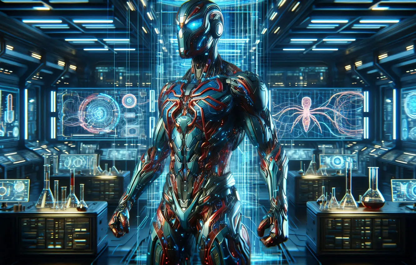 Wallpaper robot, laboratory, spider-man for mobile and desktop, section ...