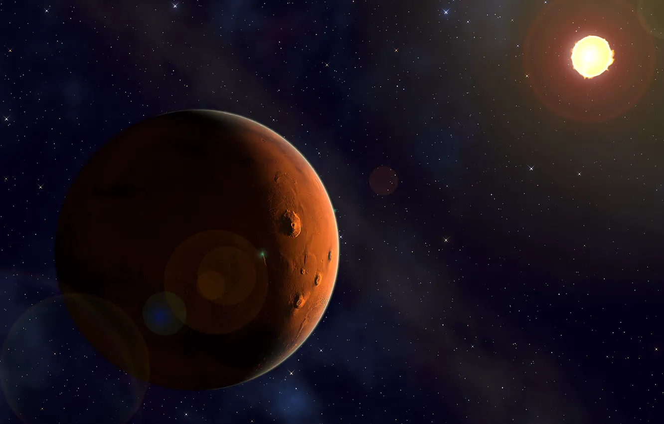 Wallpaper the sun, space, stars, beauty, Mars for mobile and desktop ...