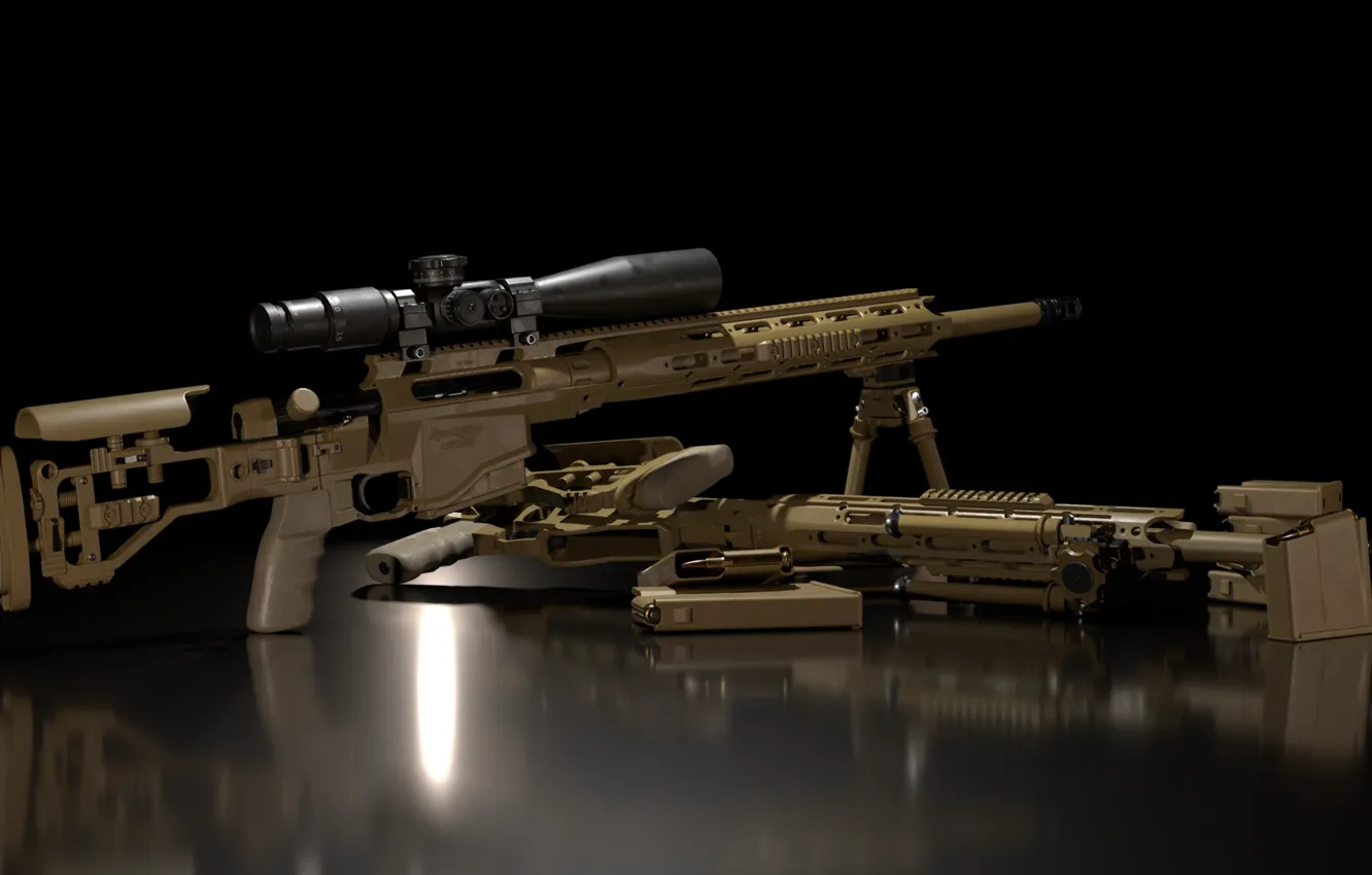 Wallpaper rendering, weapons, gun, weapon, render, Remington, sniper ...