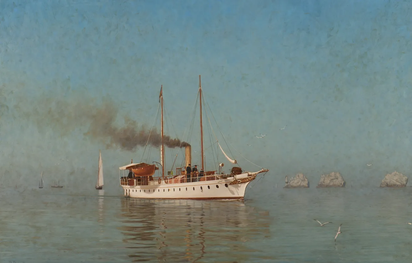 Wallpaper 1887, Nils von Hőpken, Anglophile hunting, steam sailing ...