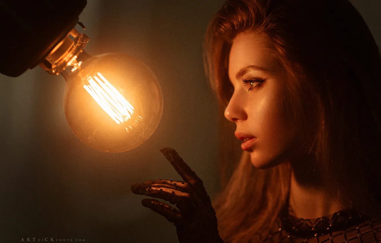 Wallpaper light, light bulb, Alice, Stepan Kvardakov for mobile and ...