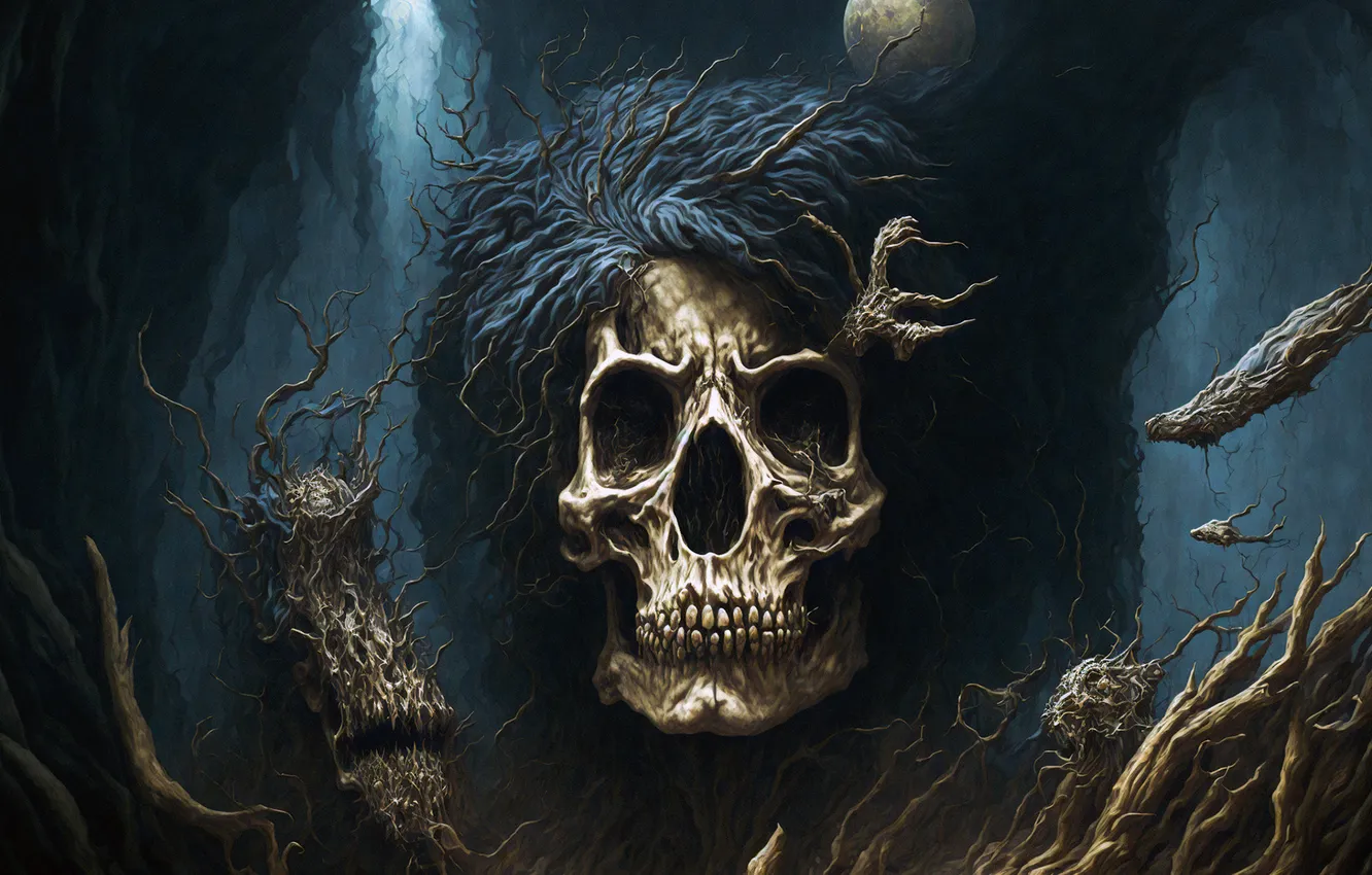 Wallpaper skull, fantasy, undead, horror for mobile and desktop ...