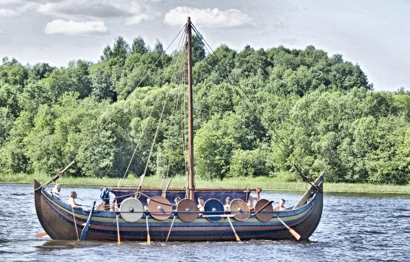 Wallpaper rook, festival, Staraya Ladoga, Viking Ship for mobile and ...