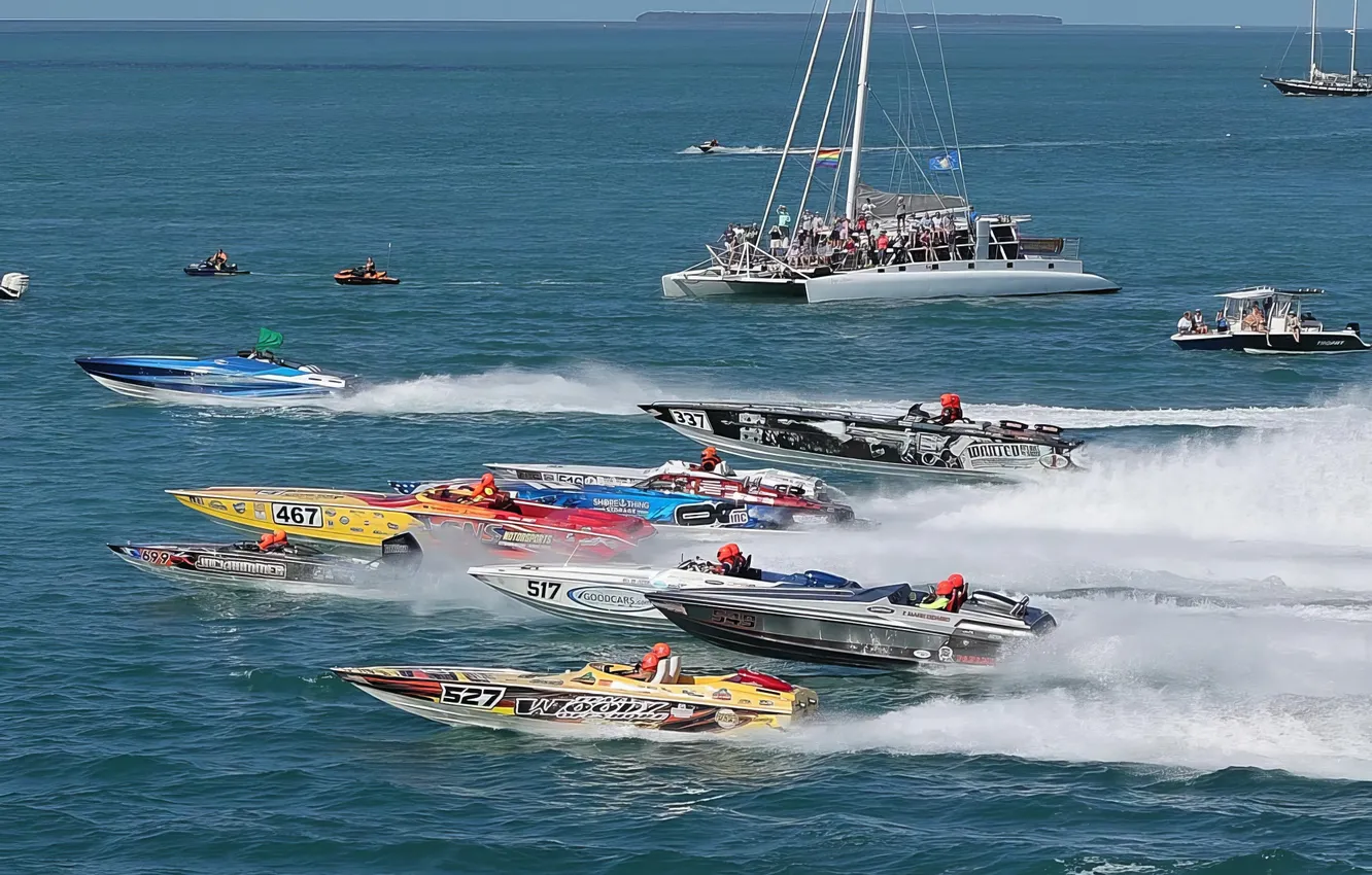 Wallpaper race, boat, speed for mobile and desktop, section спорт ...