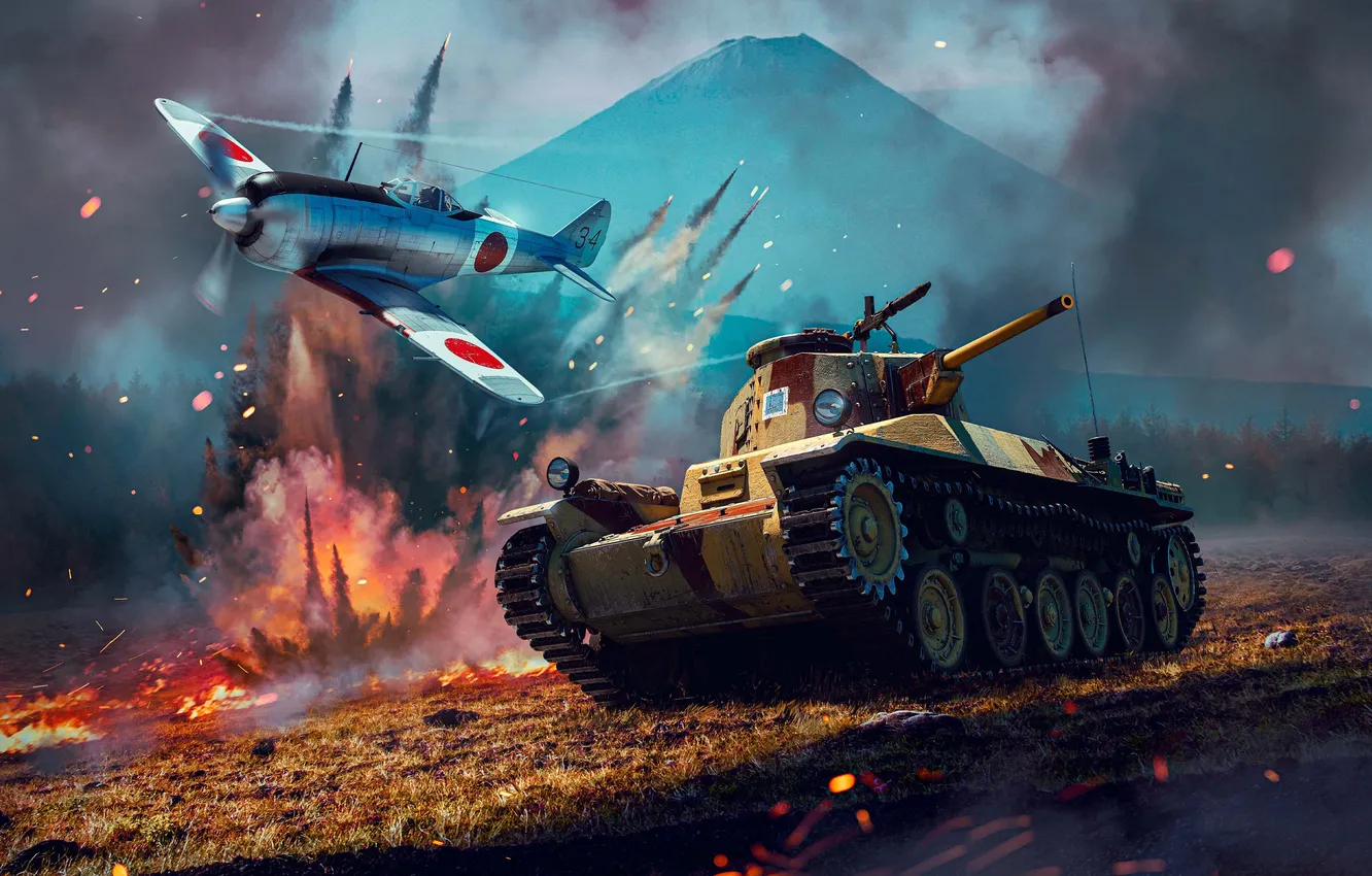Wallpaper the game, Japan, fighter, tank, game, tank, War Thunder ...