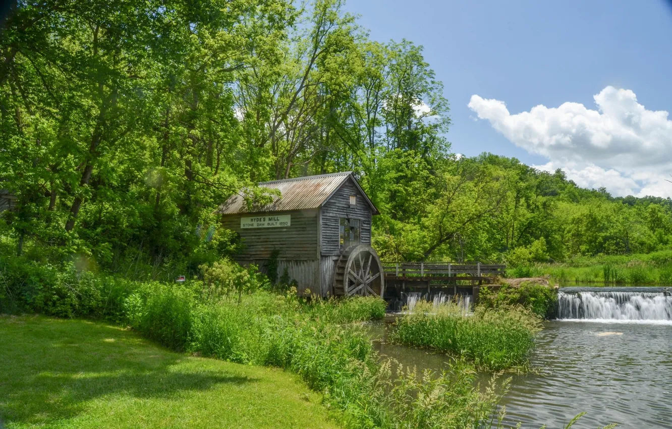 Wallpaper greens, nature, mill for mobile and desktop, section пейзажи ...