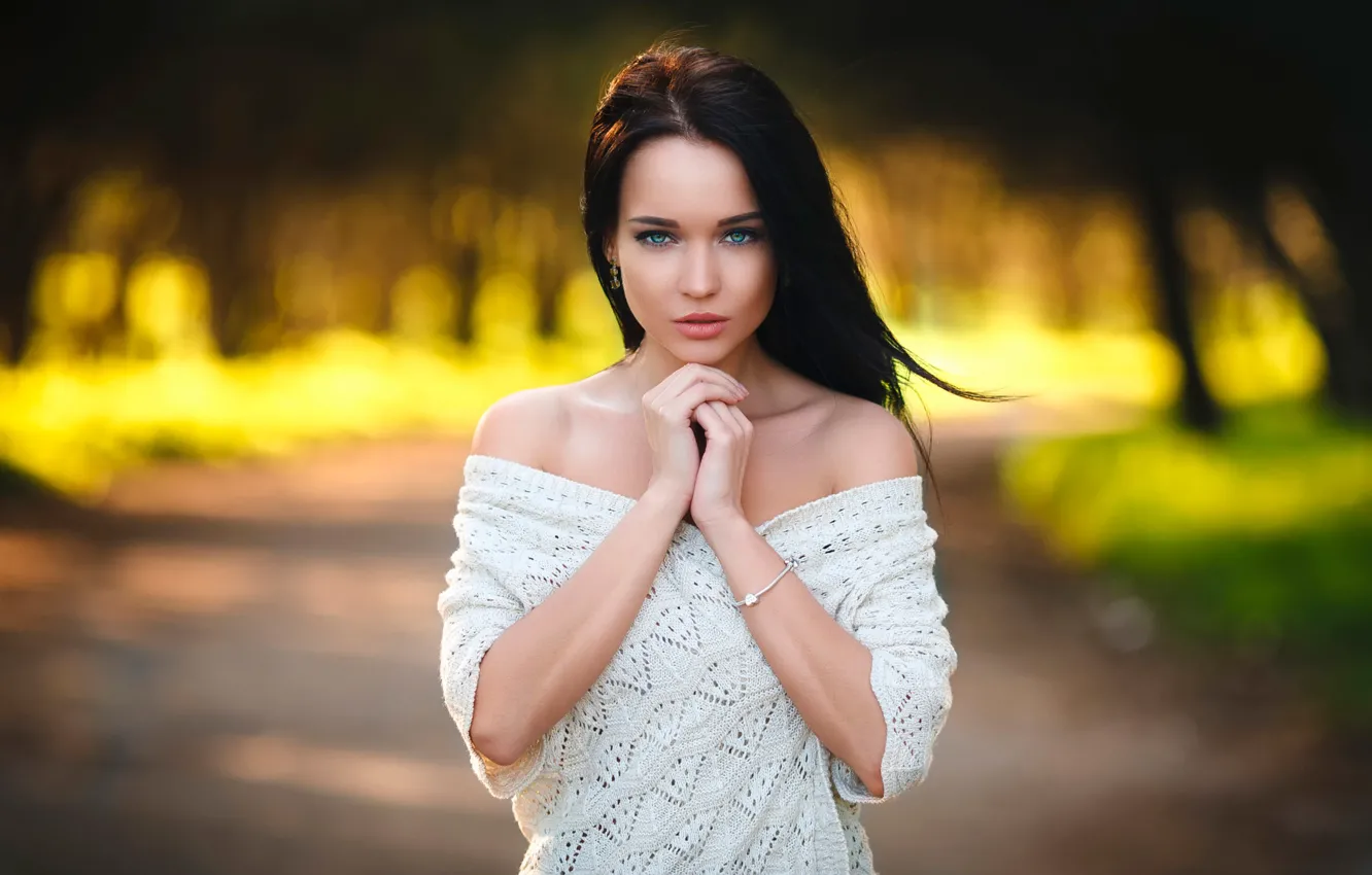 Wallpaper Angelina, the beauty, bokeh, Denis Petrov, Simply portrait for mobile and desktop ...