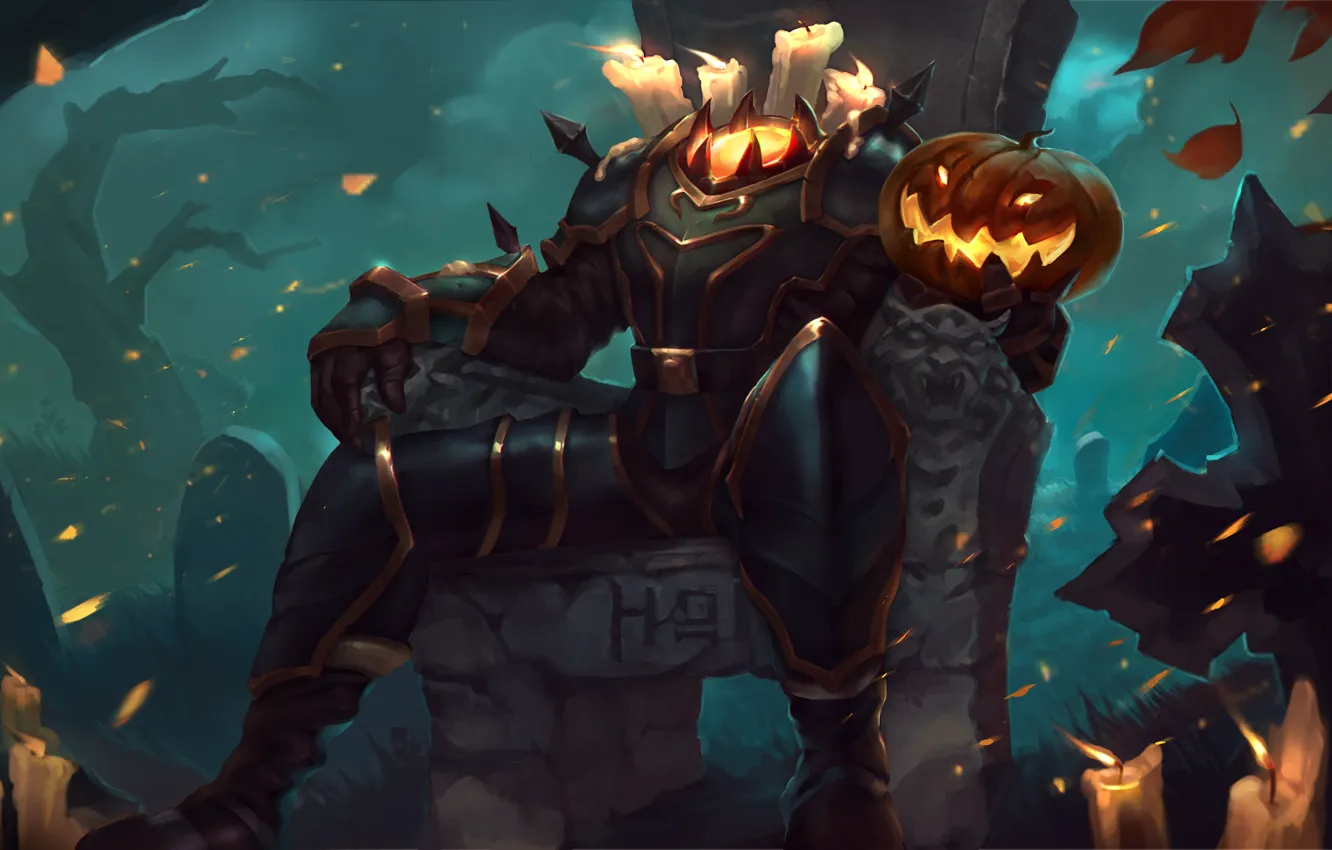 Wallpaper pumpkin, halloween, art, Heroes of Newerth, skin, HoN, TRANS ...