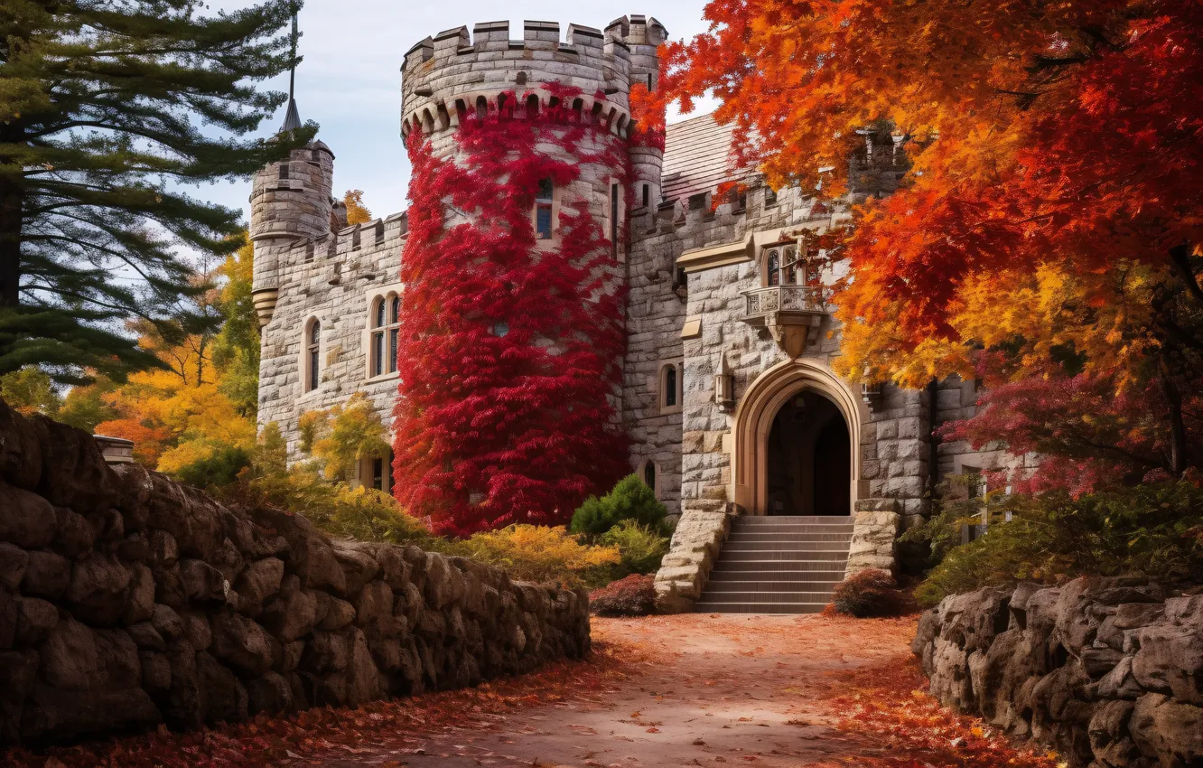 Wallpaper autumn, landscape, castle, landscape, beautiful, autumn ...