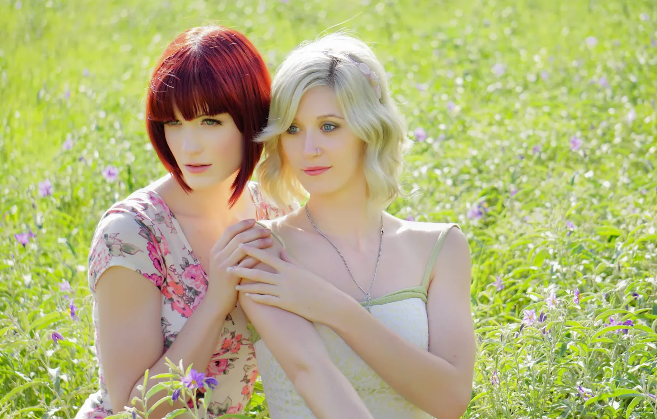 Wallpaper field, summer, girl, face, hair, color for mobile and desktop ...